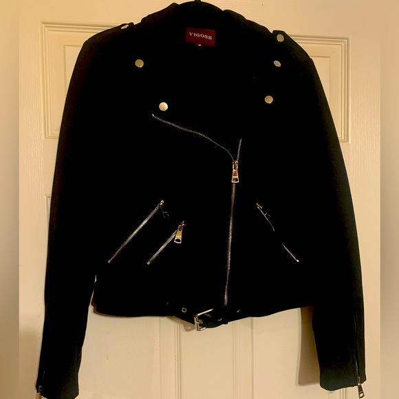 Vigoss | Jackets & Coats | Vigoss Womans Cross Zipper Jacket In Black | Poshmark